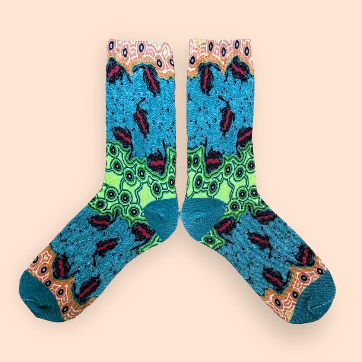Booyi (Southwestern Snake-Necked Turtle) Aboriginal socks – Kaarli