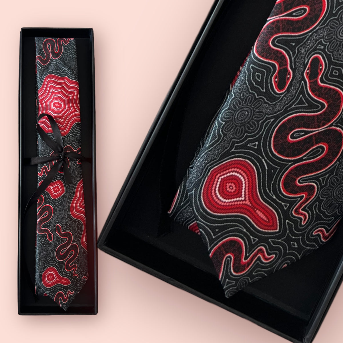 Wagyl (Rainbow Serpent) Aboriginal Tie – Kaarli